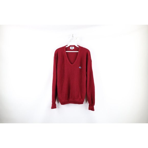 Lacoste | Sweaters | Vintage 8s Izod Lacoste Mens Size Large Croc Logo Knit Vneck Sweater ...